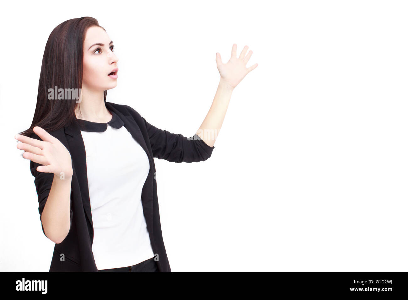Young Woman Isolated On White Background Stock Photo - Alamy