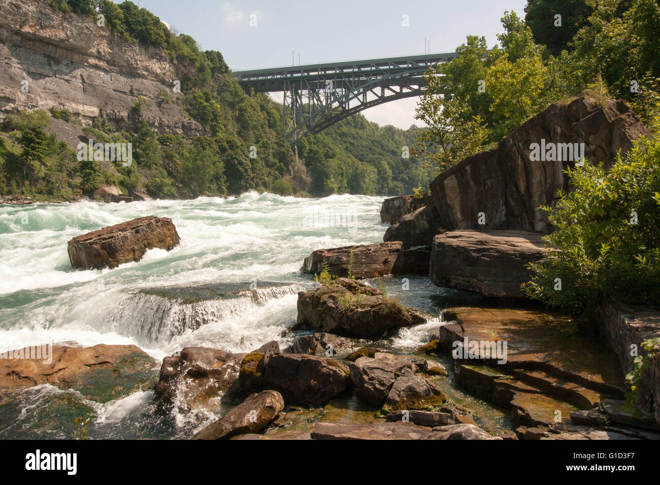 Class 6 rapids along the White Water walk Great Gorge, Niagara Falls ...