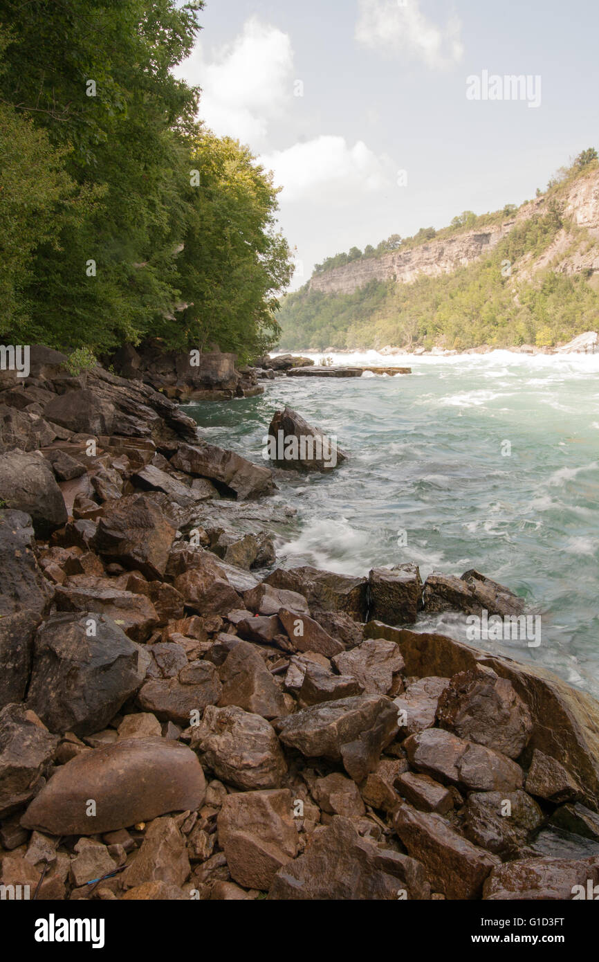 Class 6 rapids along the White Water walk Great Gorge, Niagara Falls ...