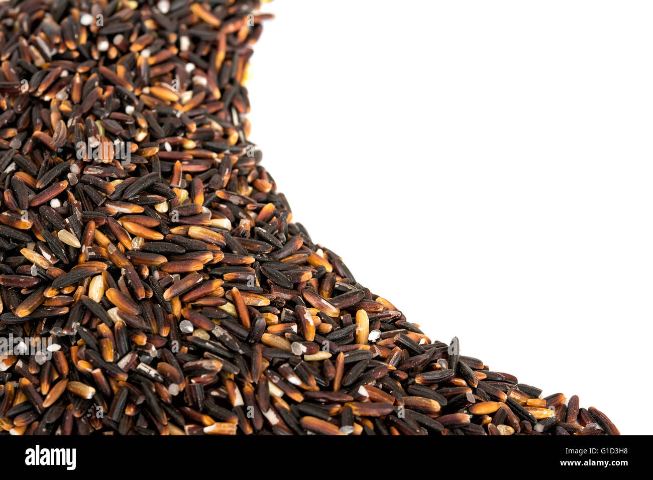Black rice wave isolated on white background Stock Photo - Alamy
