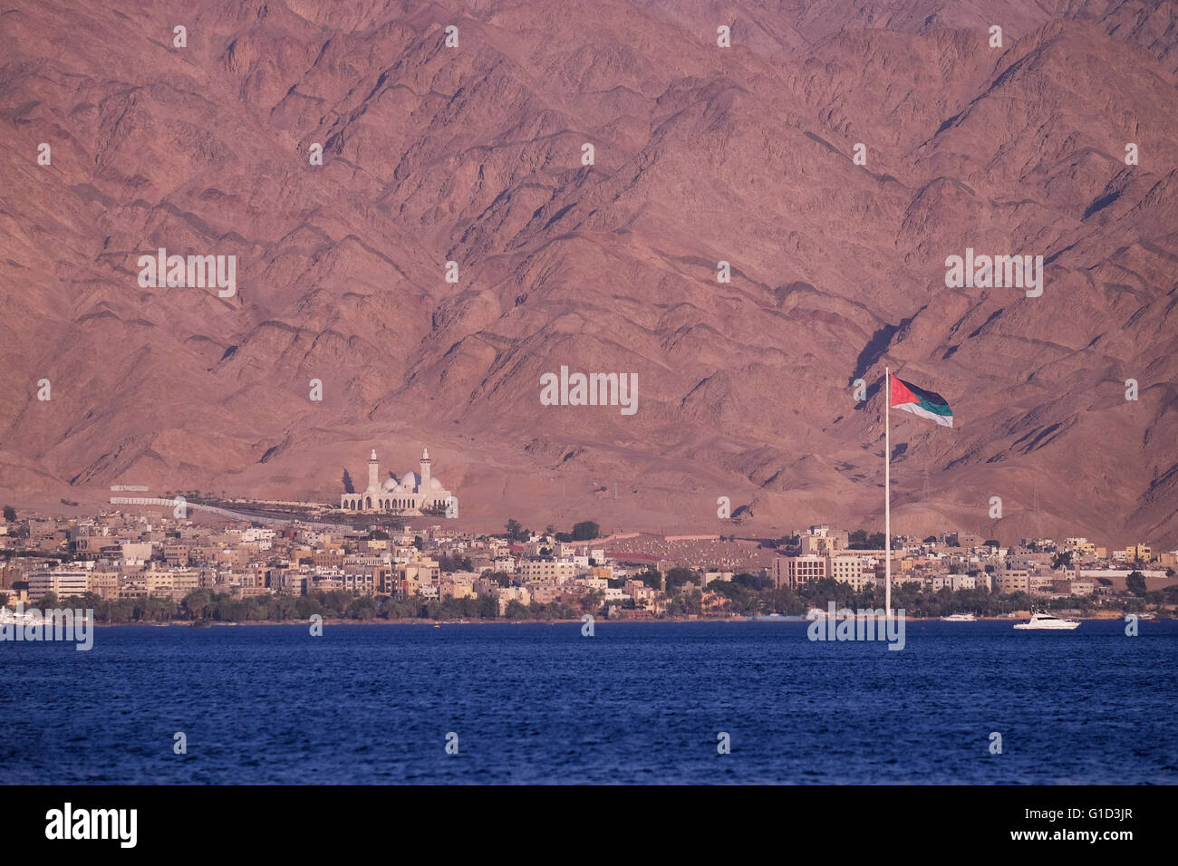 Scenic view of Aqaba the only coastal city in Jordan at the northern ...