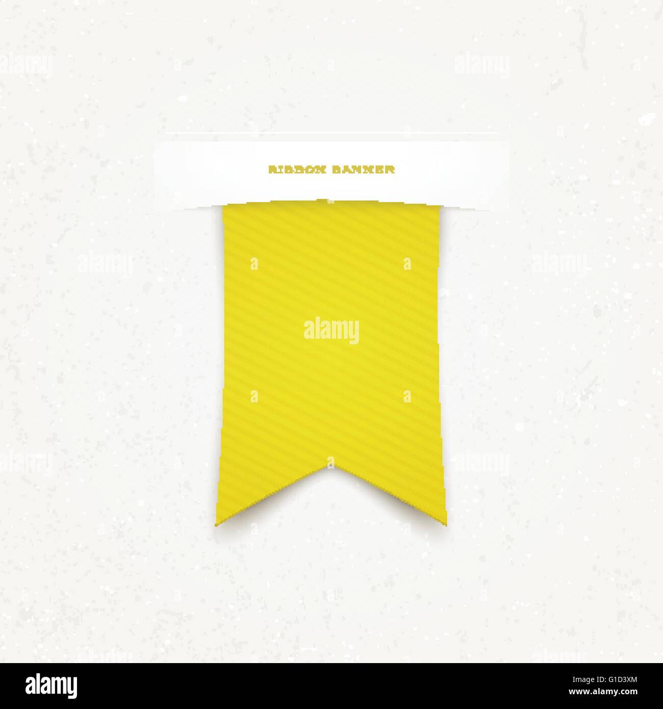 yellow or golden ribbon bookmark isolated on white background. vector ...