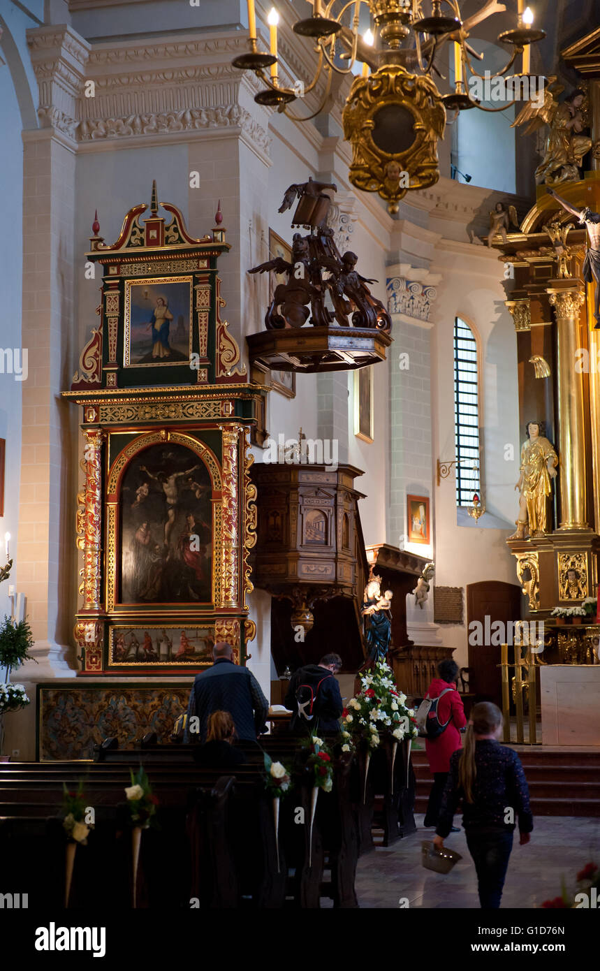 Parish Church inside in Kazimierz Dolny, Poland, Europe, building ...