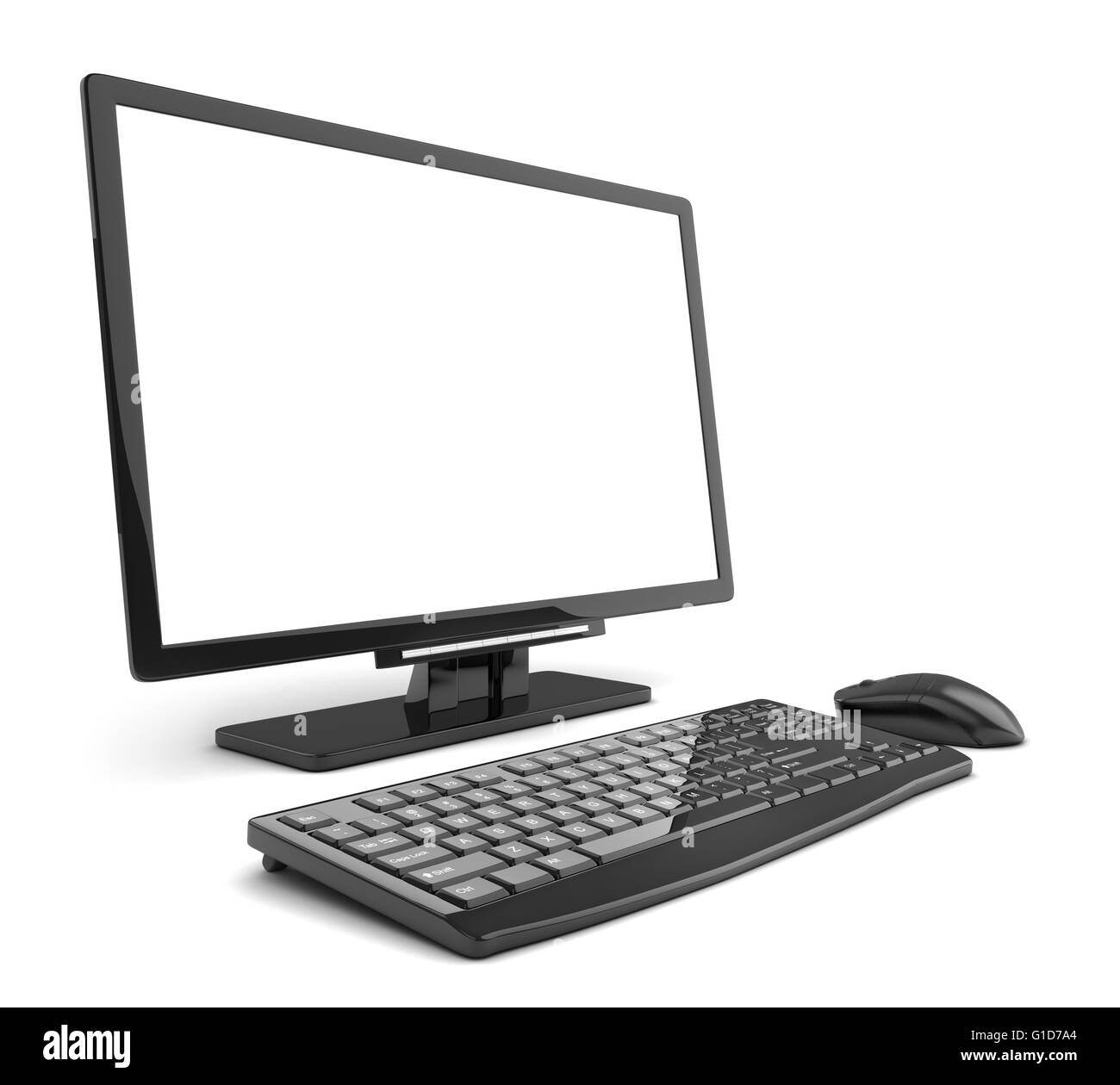 Computer view front, empty white screen (done in 3d Stock Photo - Alamy