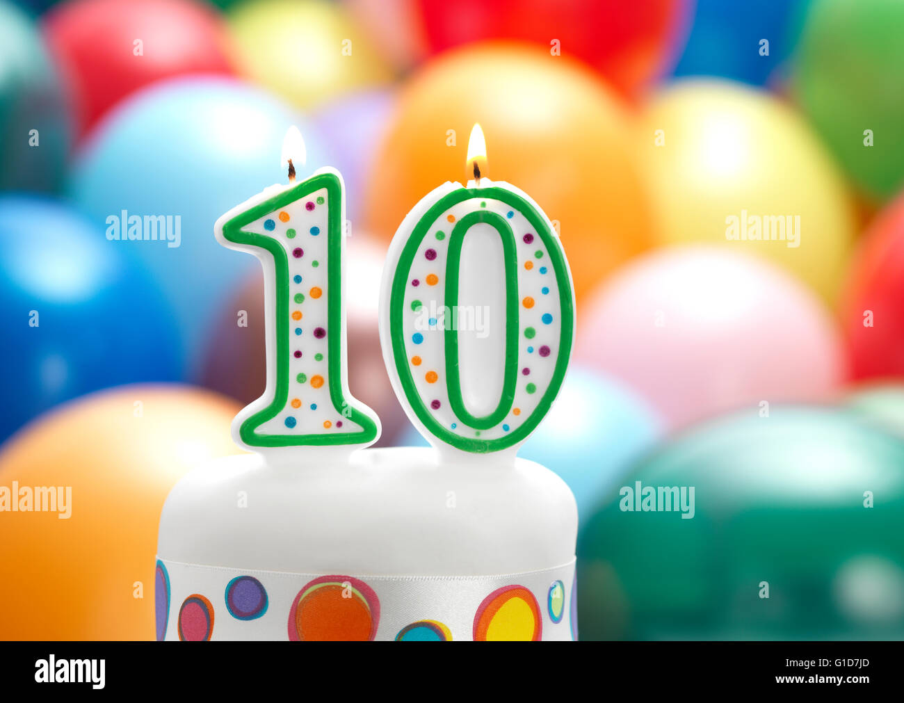 Candle with balloon party background Stock Photo - Alamy