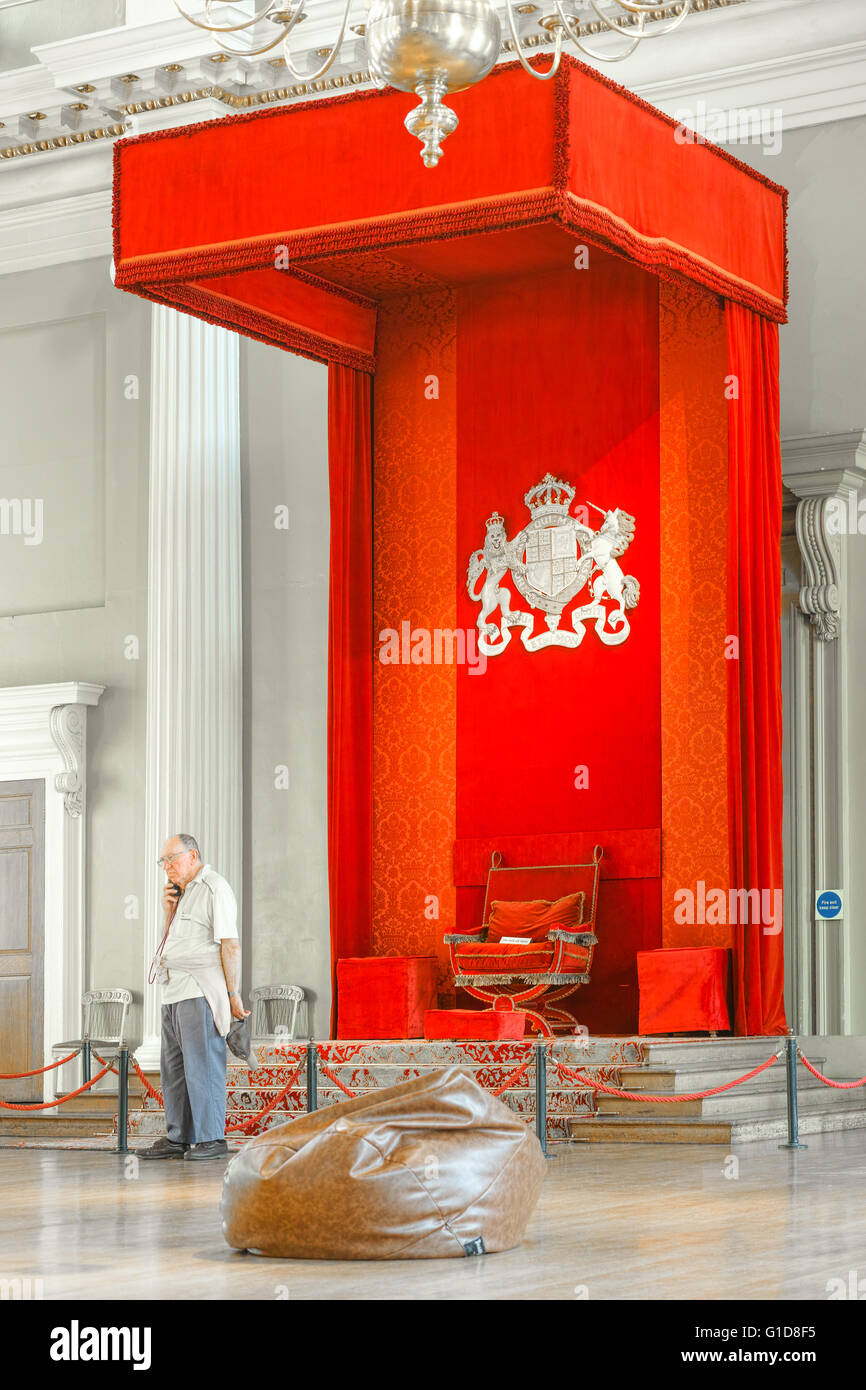 The king's throne at Banqueting House, London, site of the execution of ...