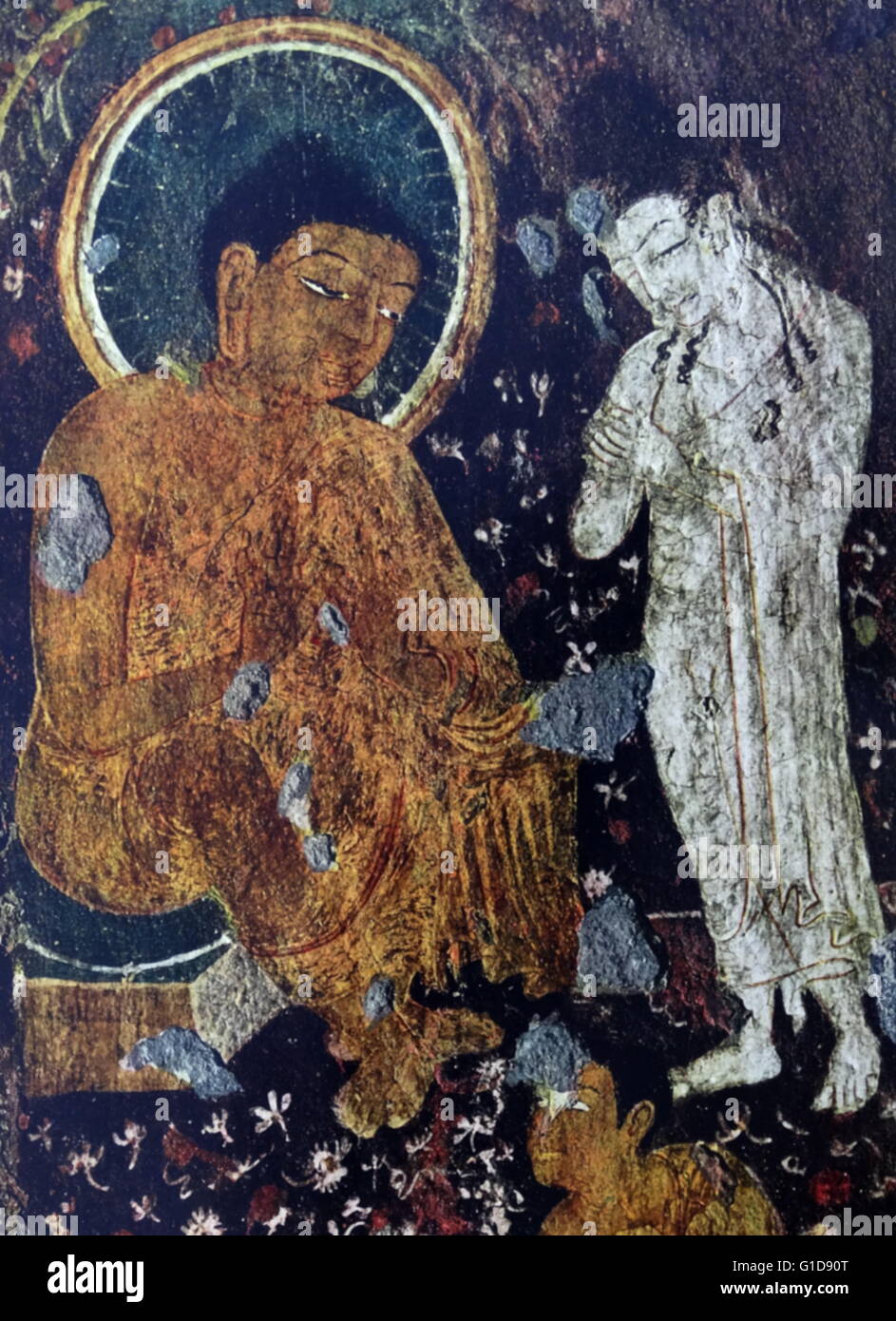 Buddha setting out the doctrine to yasas (The first Buddhist monk). 6th ...