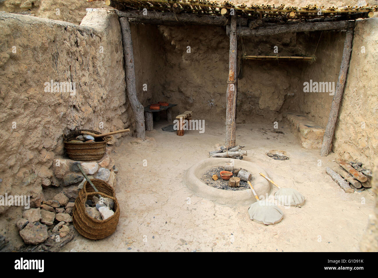Reconstruction of buildings, Los Millares prehistoric Chalcolithic ...