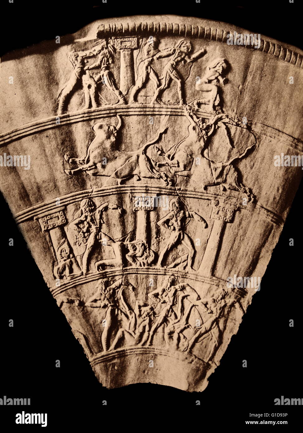 Relief from a Greek (Minoan) Rhyton of steatite, Hagia Triada, ca. 1700 ...