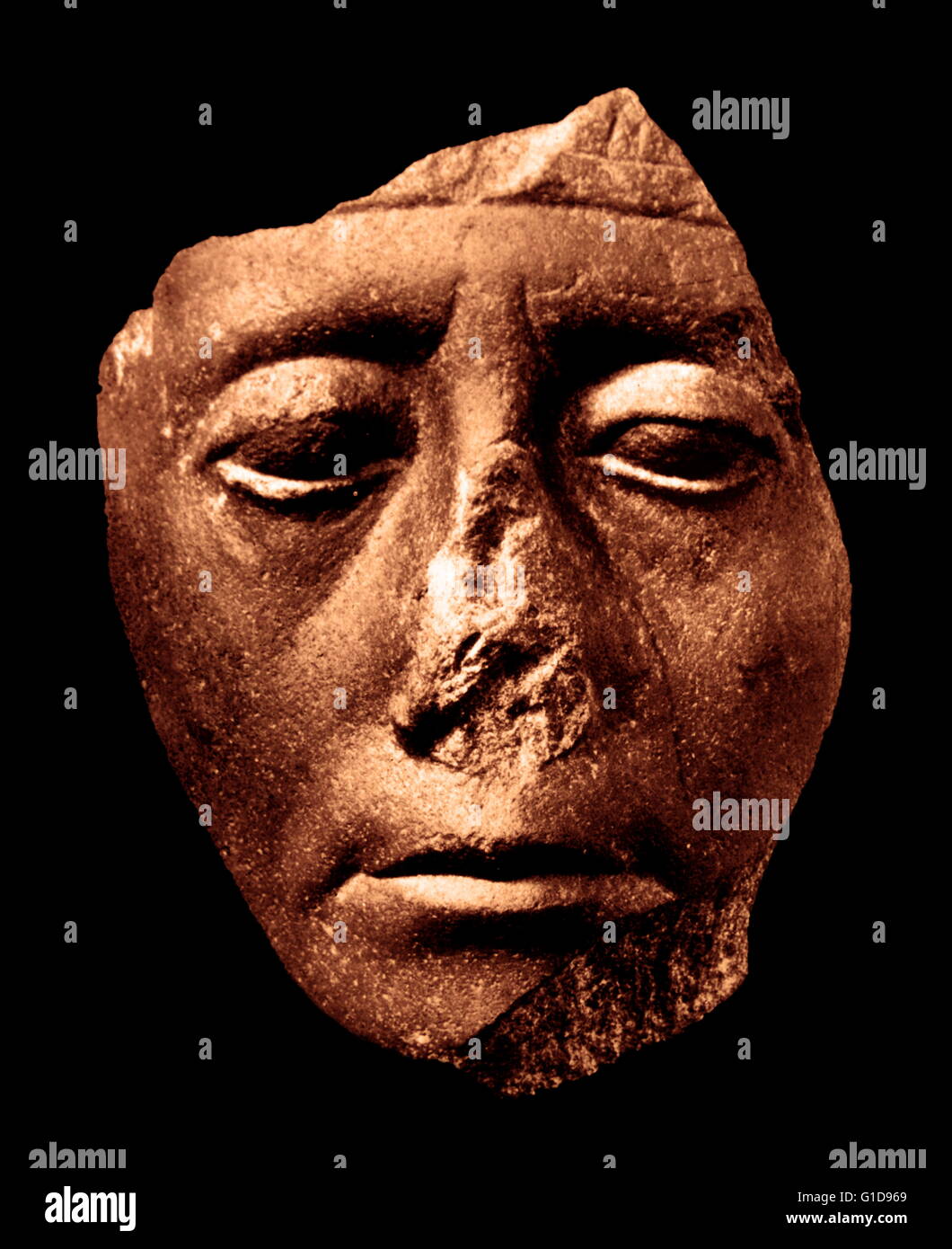 Head of Egyptian King Senusret III, from a statue, Dynasty 12, ca. 1836 ...