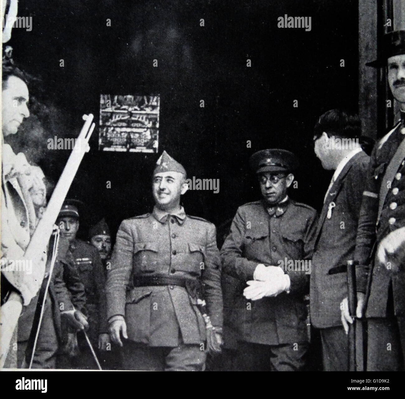 General Franco and General Mola at Burgos during the Spanish Civil War ...