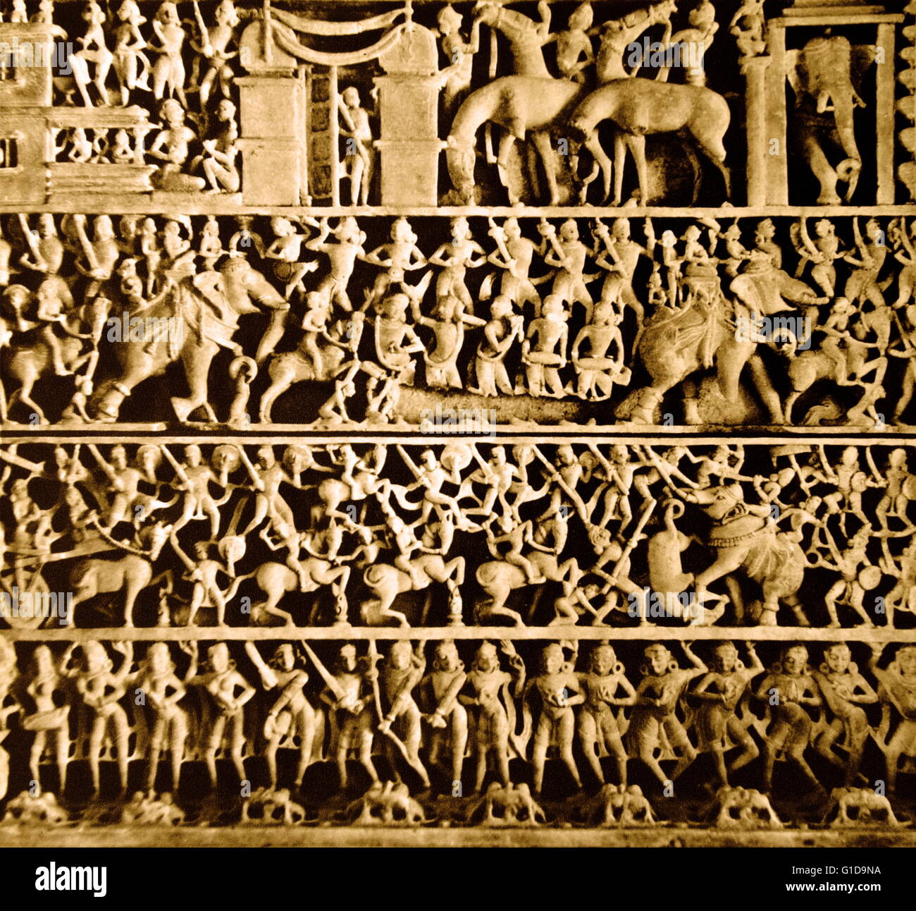 Scene depicting the marriage of Aristanemi, from Luna Vasahi (Temple of ...