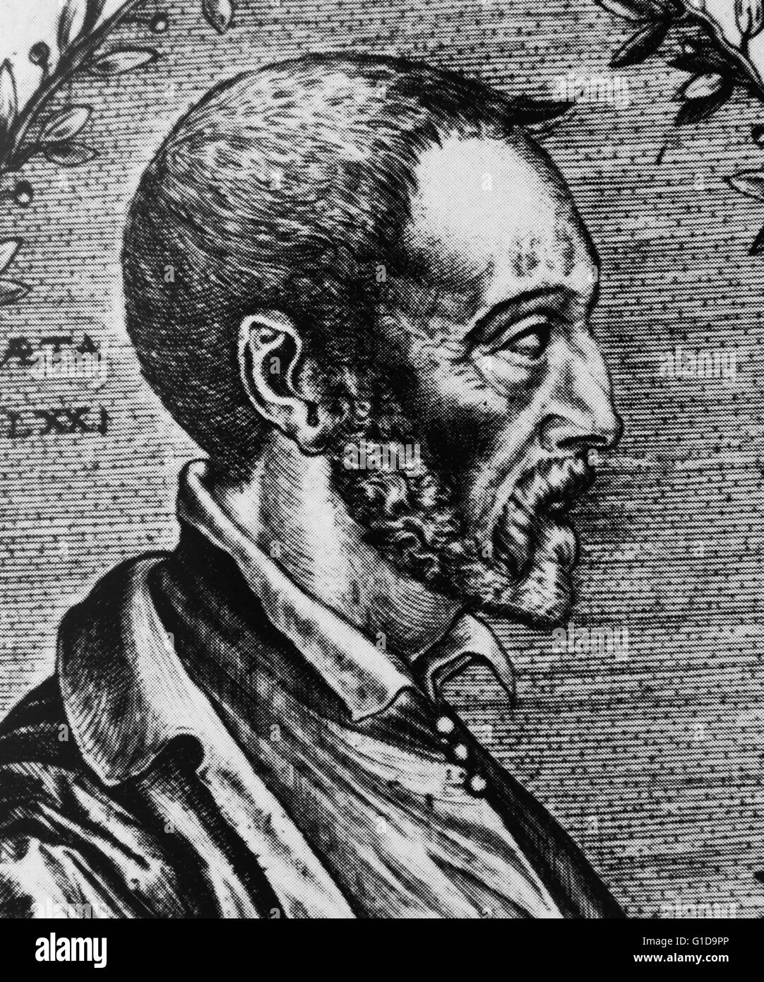 Woodcut portrait of Jean Dorat (1508 - 1588). Dorat was a French ...