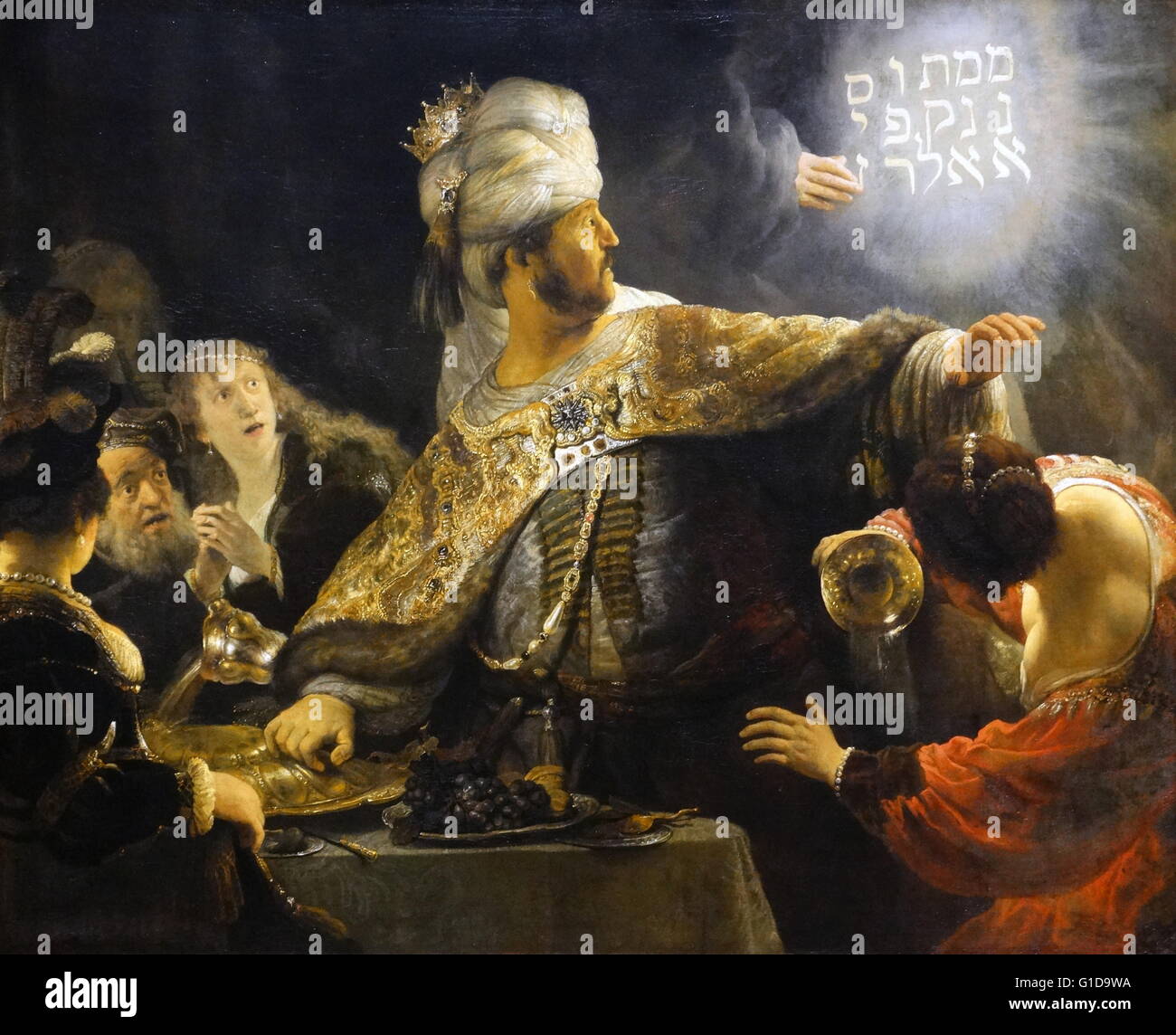 Belshazzar's Feast 1635; painting by Rembrandt van Rijn 1606 - 1609 ...