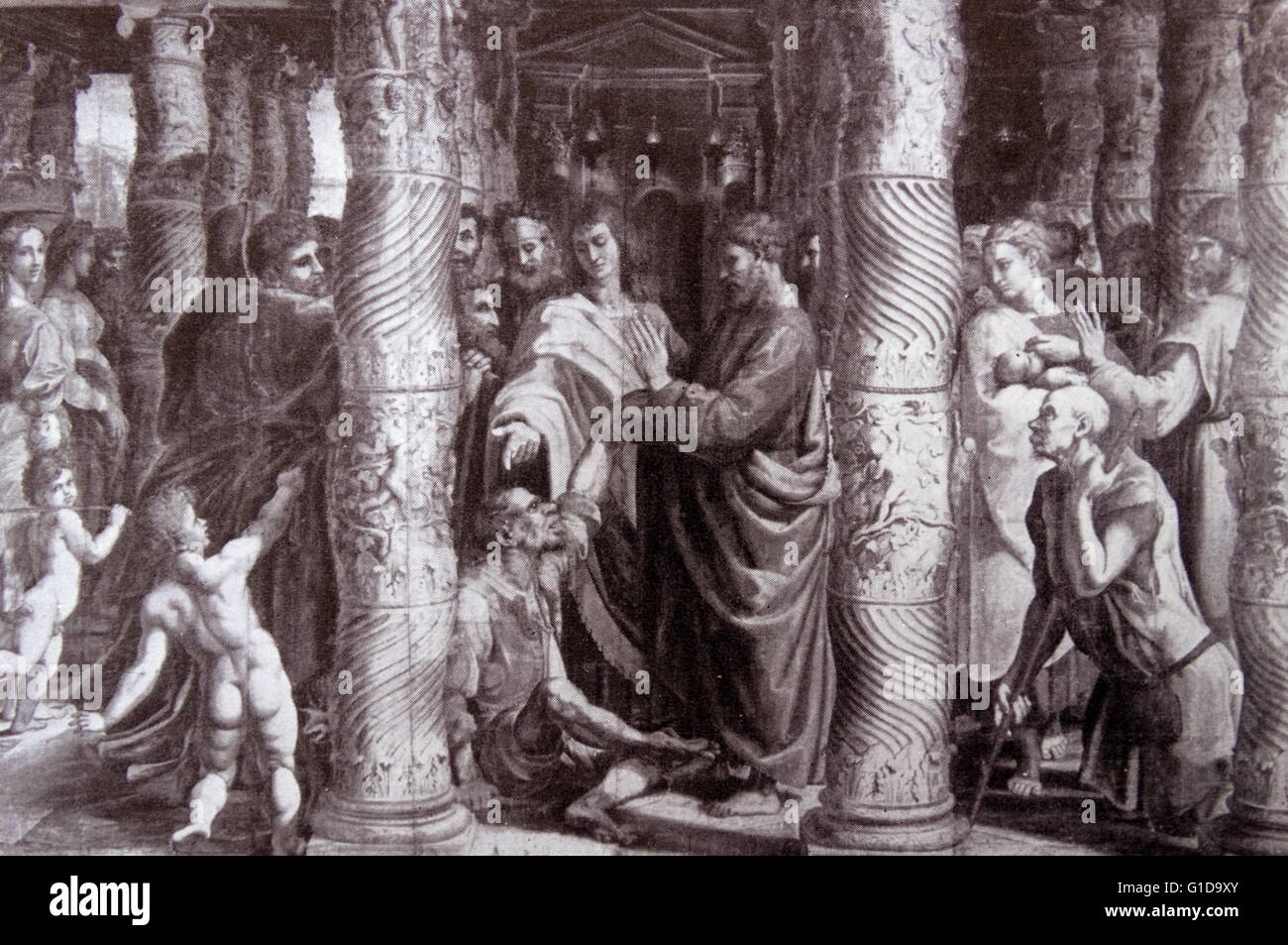 Saint Peter and Saint John at the beautiful Gate. 1515–1516 cartoon by ...