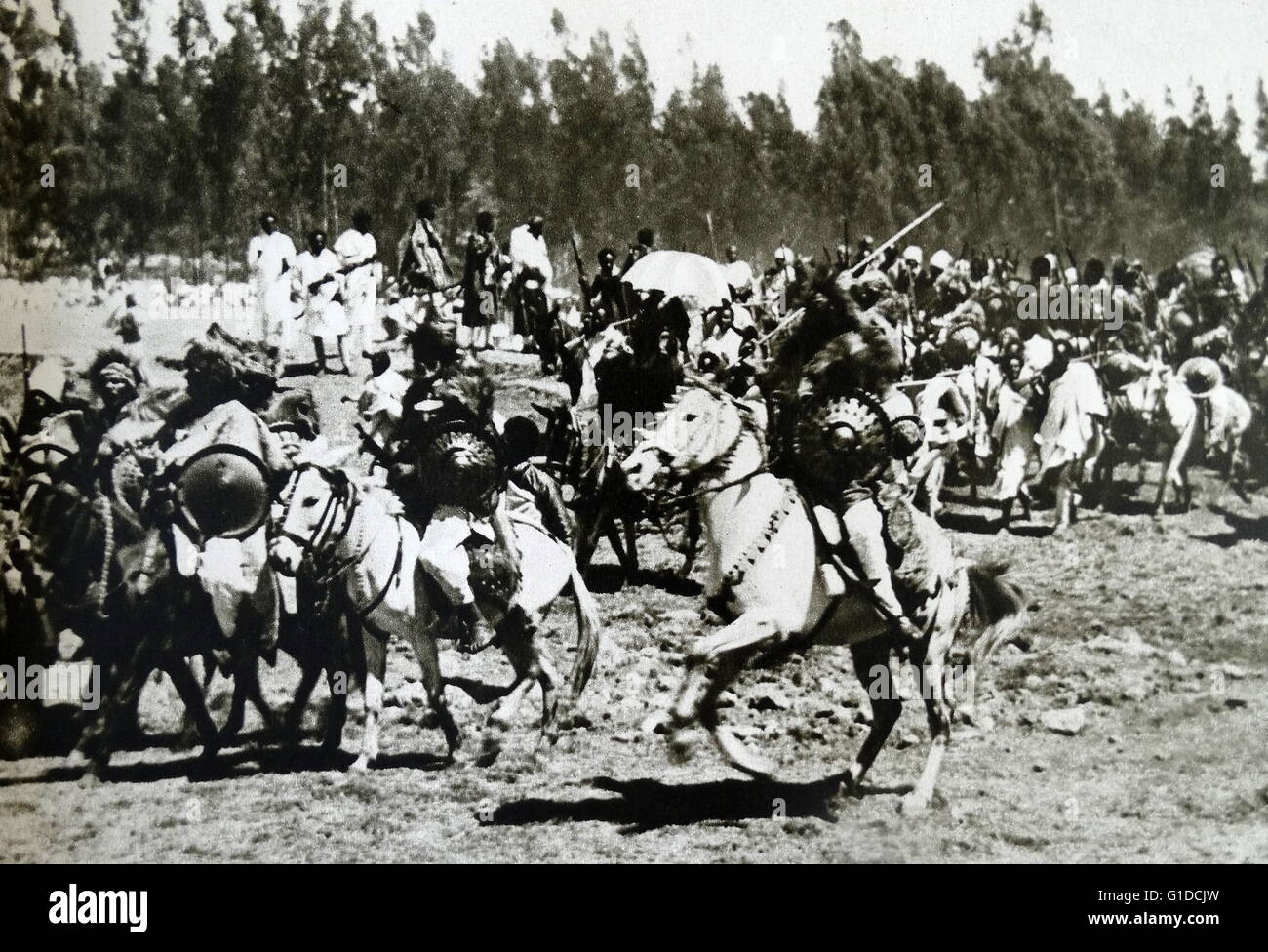 Abyssinian troops on parade in 1934 Stock Photo - Alamy