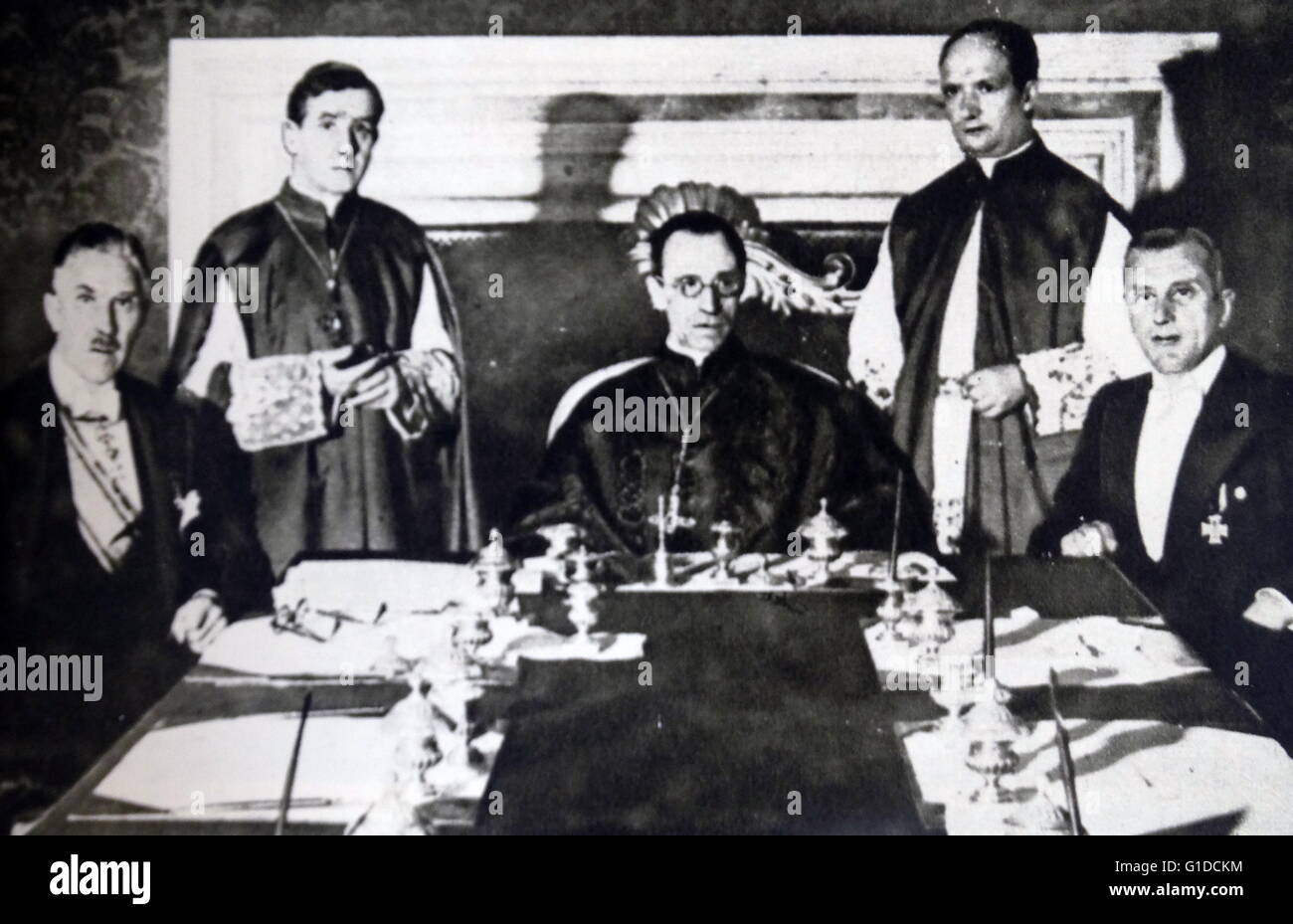 The signing of the Reichskonkordat on July 20, 1933 in Rome. (From left ...