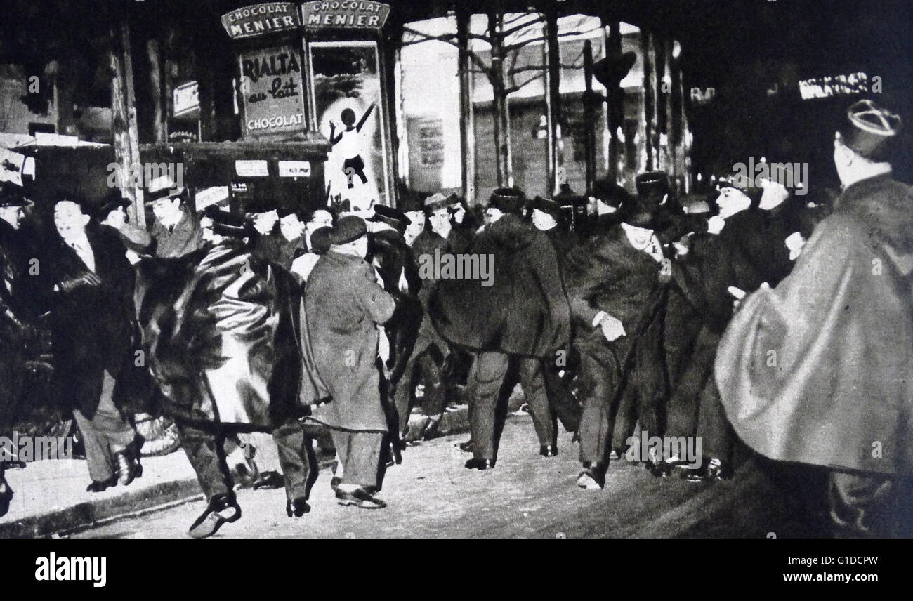 Police clash with socialist demonstrators in Paris, France 1934 Stock ...