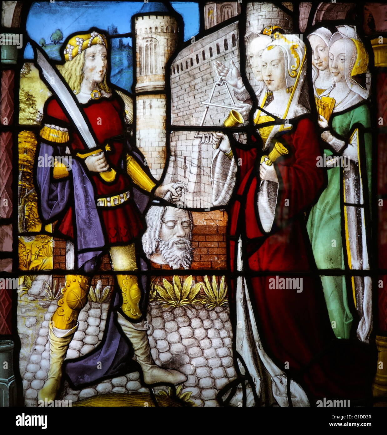 Stained glass windows from Mariawald, Germany 16th century Stock Photo ...