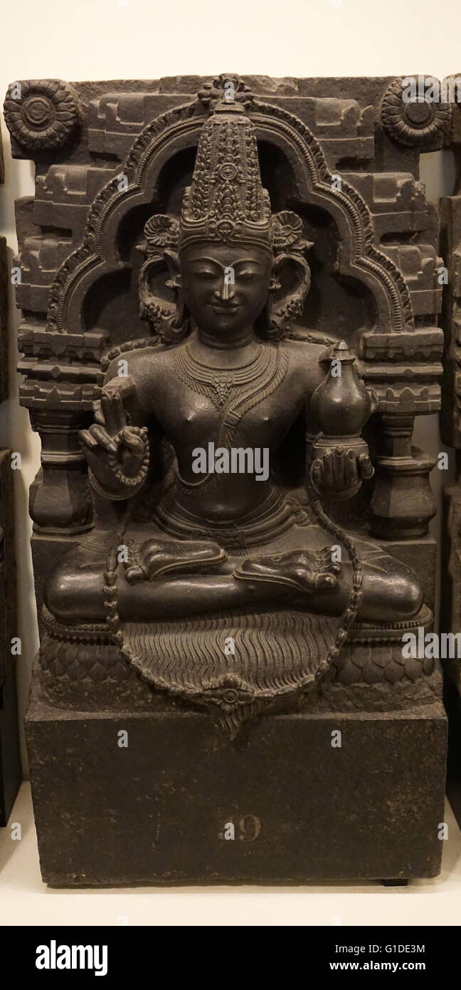 Sculpture of the Indian planet of the Mars (Mangala) holding a water ...