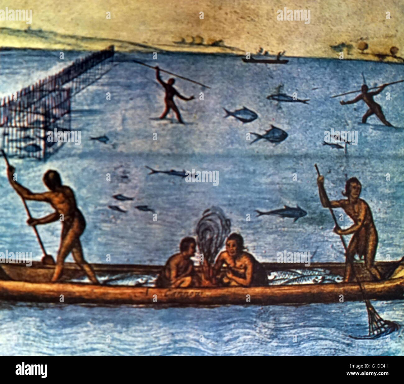 Picture of Virginia natives and Indian warriors by John White (1540 ...