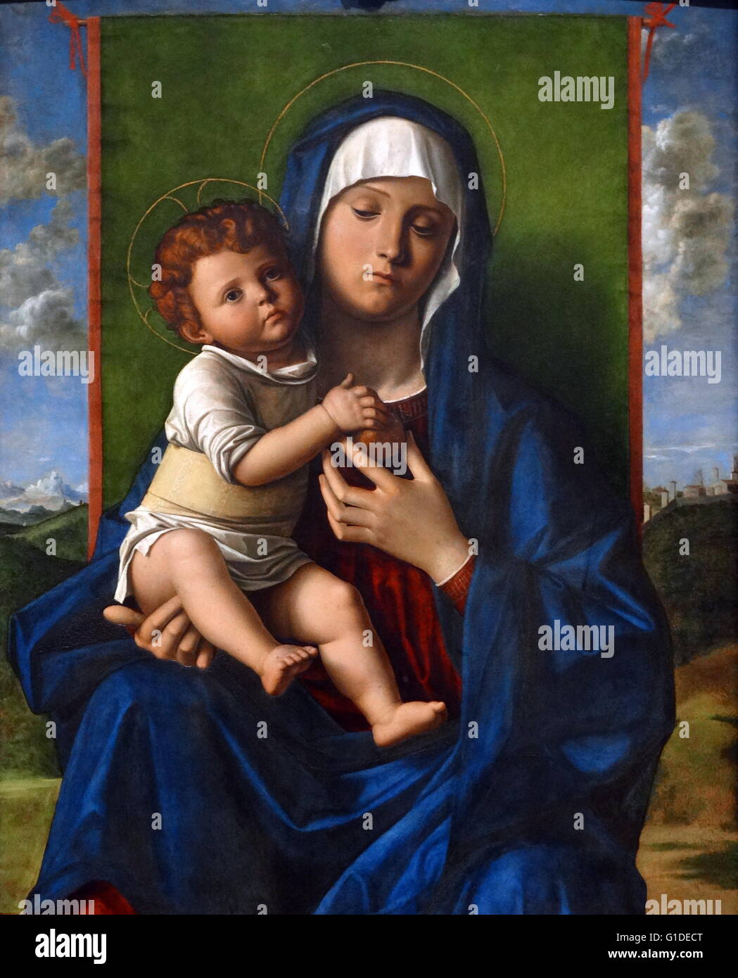 Painting titled 'The Virgin and Child' by Giovanni Bellini (1430-1516 ...