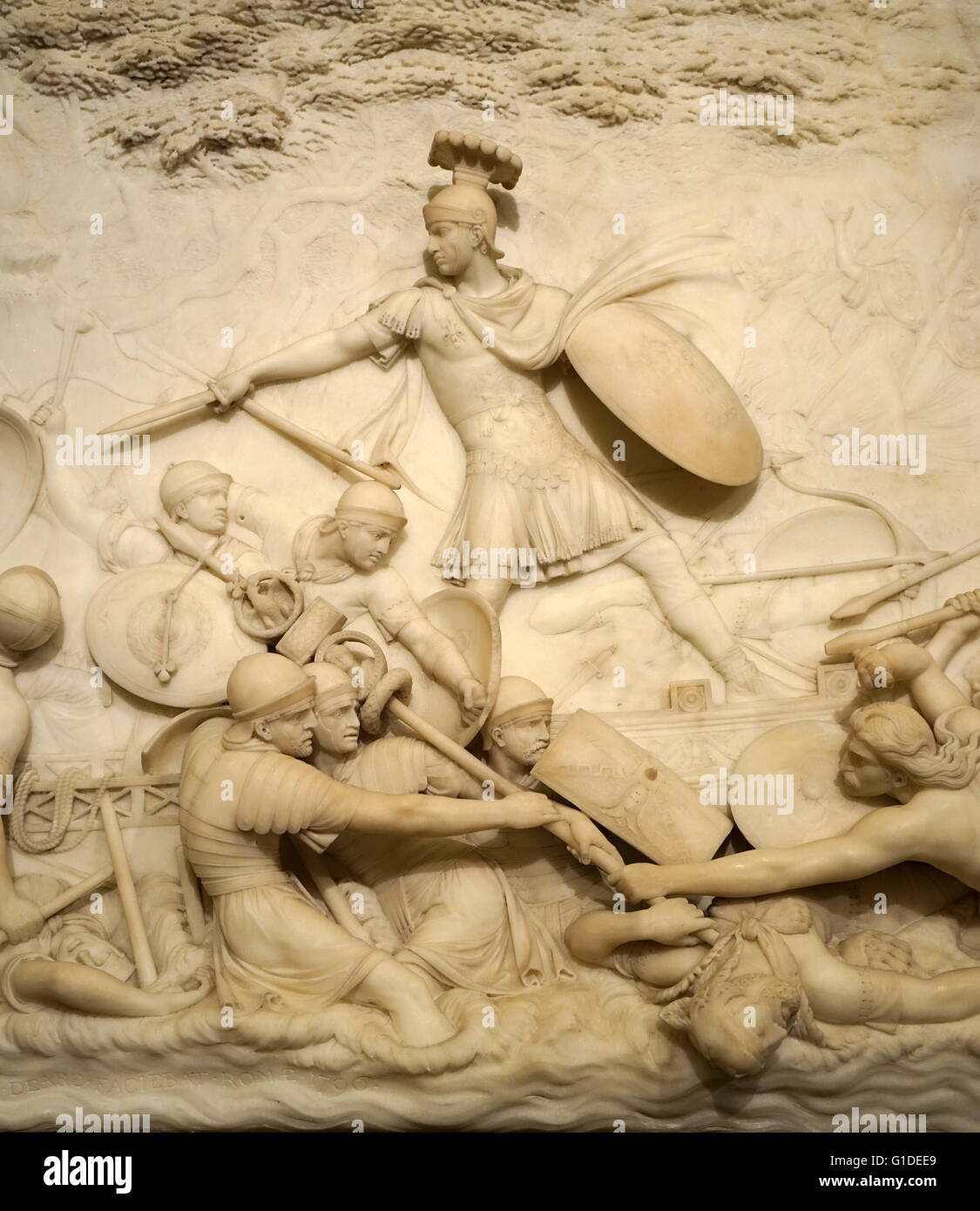 Marble relief depicting Julius Caesar invading Britain by John Deare ...
