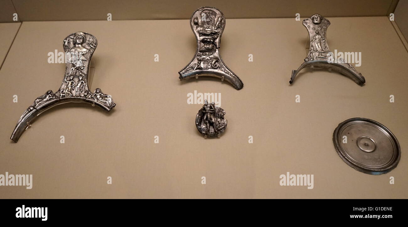 Objects from the Roman silver hoard known as the Capheaton treasure ...