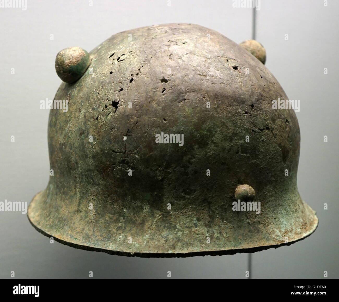 An Aufidus bronze embossed helmet, which was once decorated with ...