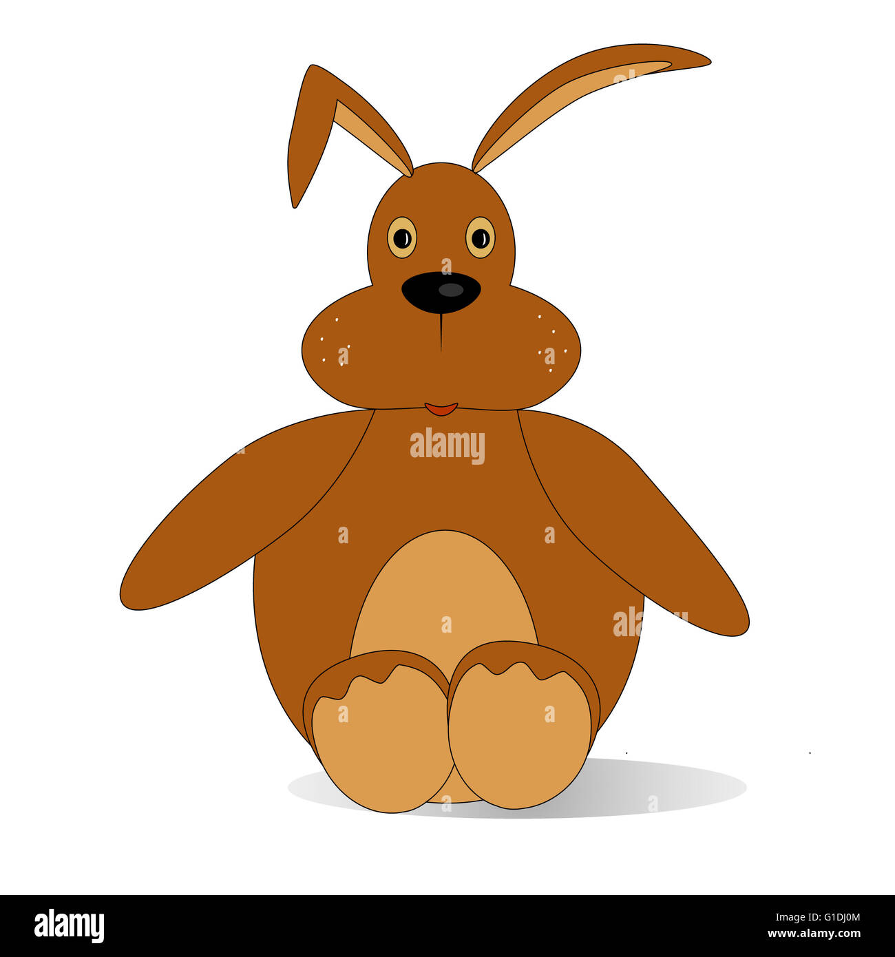 Seating toy rabbit. Cartoon rabbit Stock Photo - Alamy