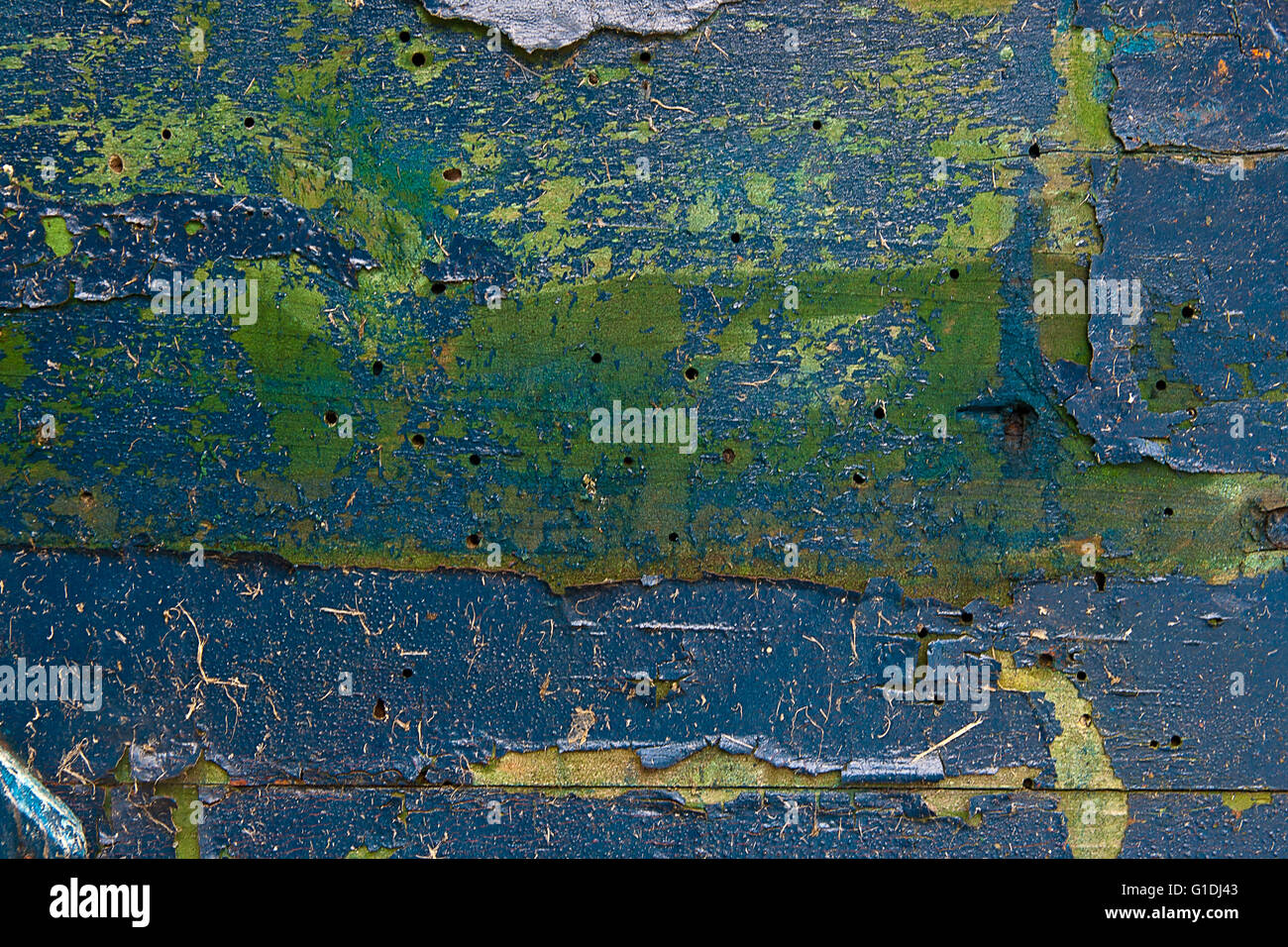 Wood texture with painting color peeled off. Flaking blue paint - wood ...