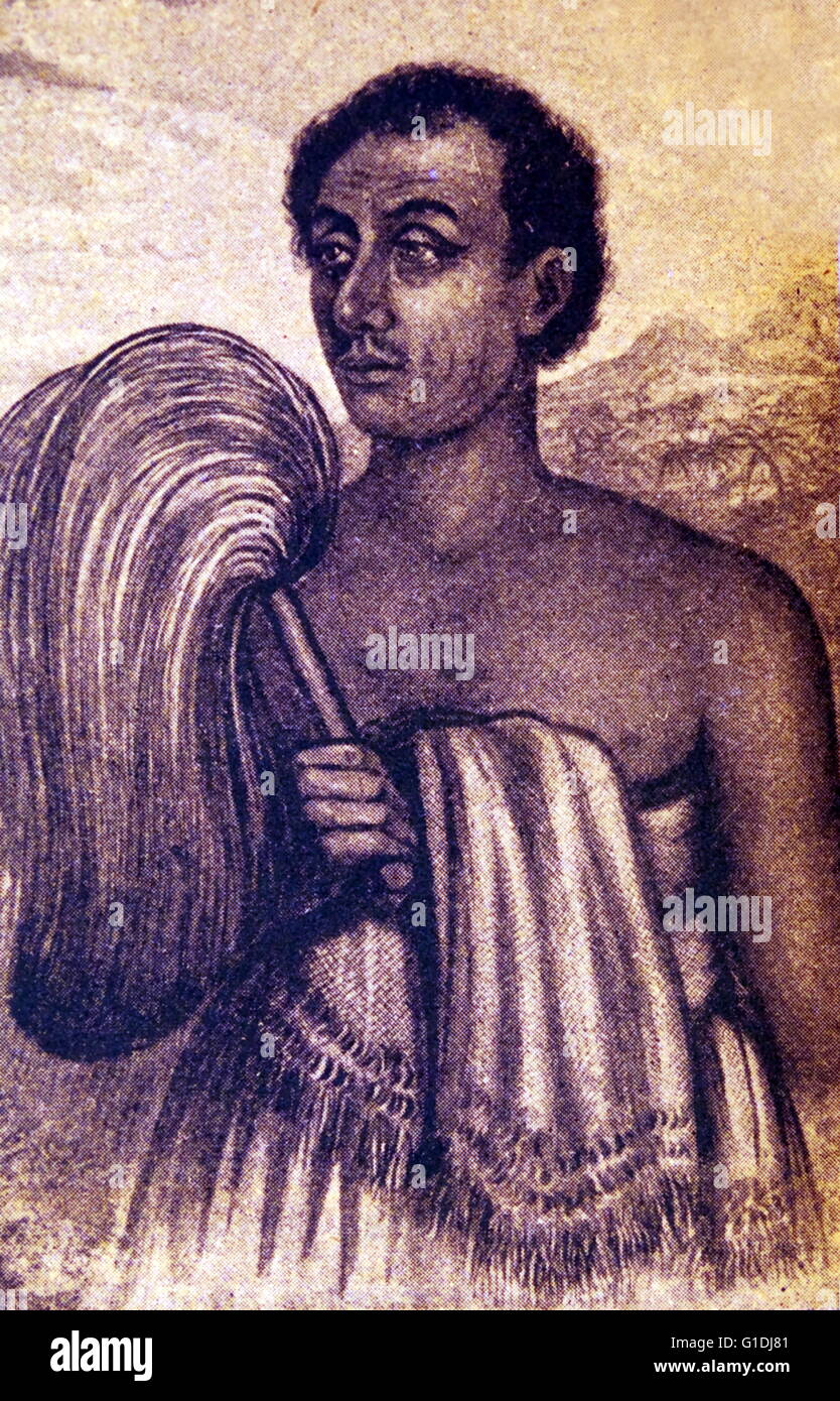 Samoan warrior from an ethnographic illustration 1850 Stock Photo - Alamy
