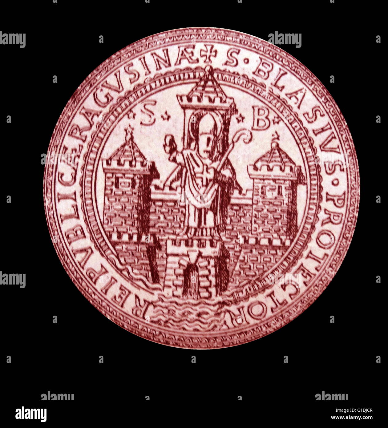 seal of the Republic of Ragusa, or Republic of Dubrovnik. A maritime ...
