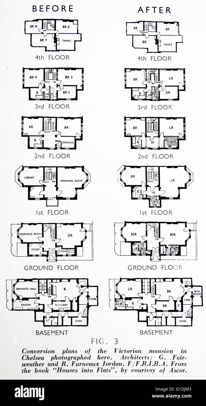 Floorplan of houses that have been converted into flats Stock Photo - Alamy