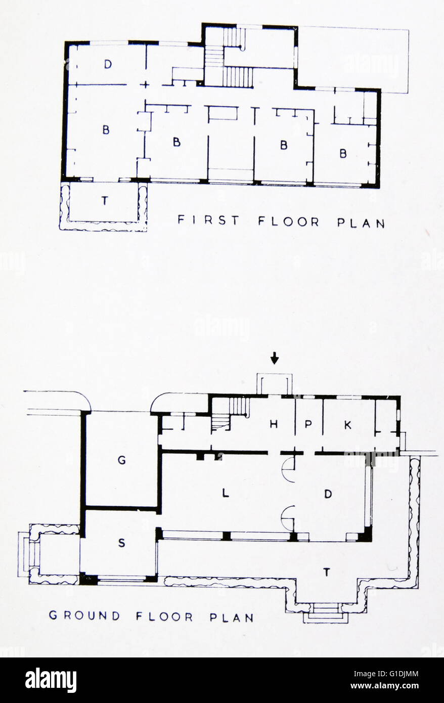 Floorplan of a luxury house on the Kent coast Stock Photo - Alamy