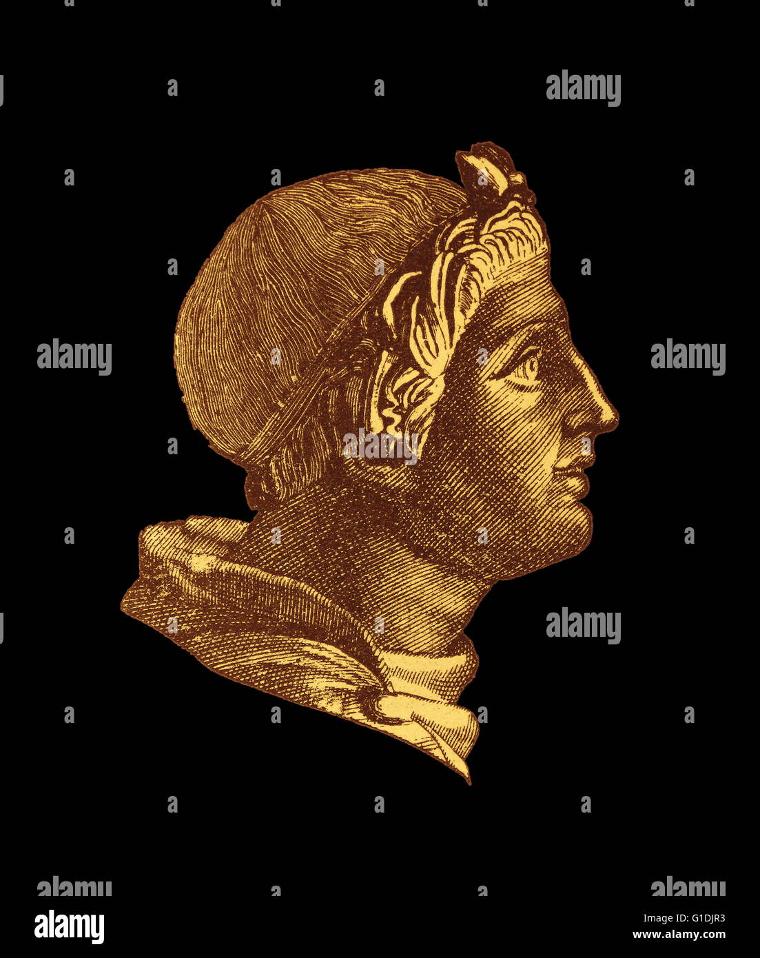 Engraving of Demetrius I of Macedon (337-283 BC) called Poliorcetes ...