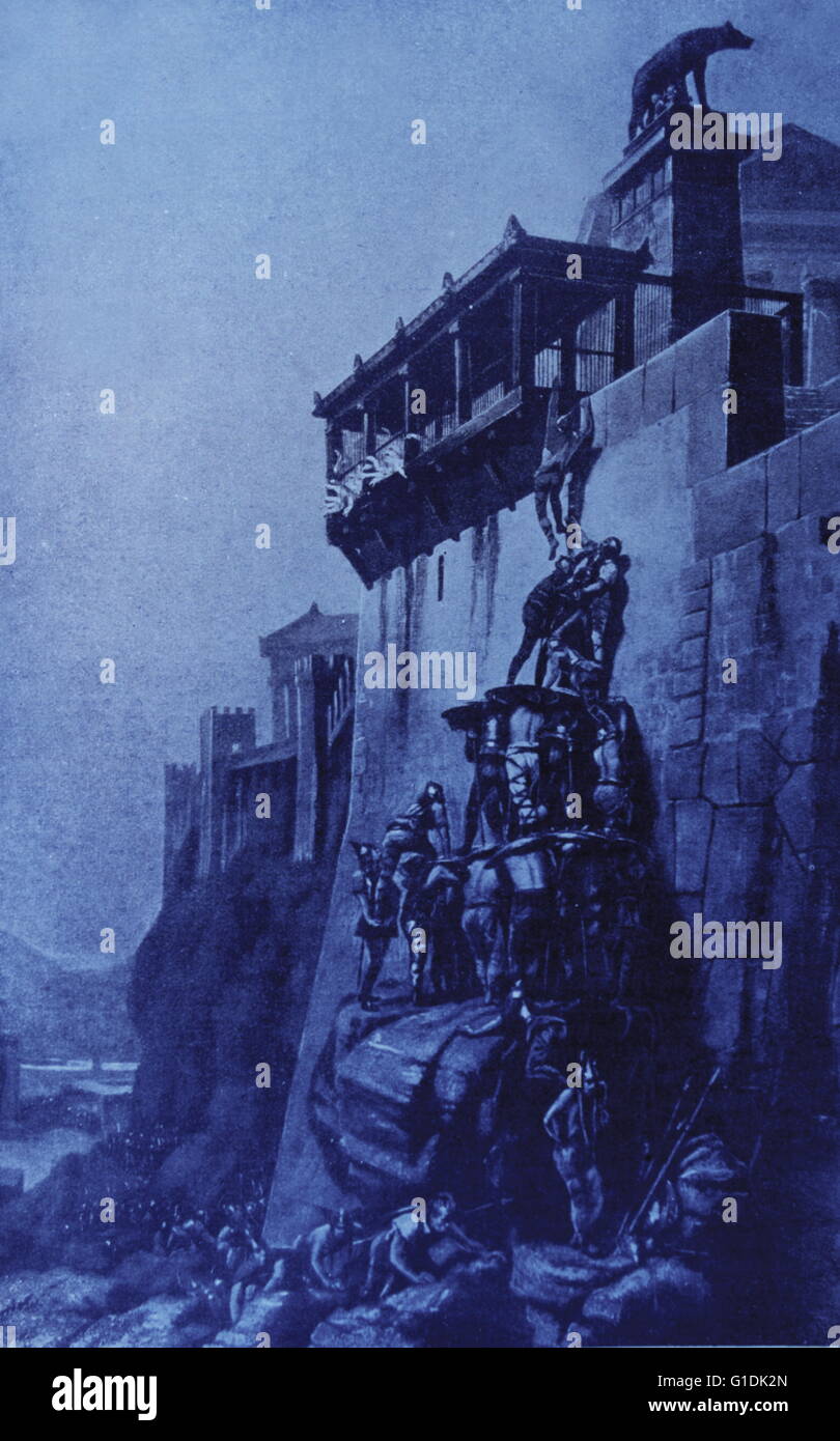 Painting depicting a scene depicting a scene from the Battle of the ...