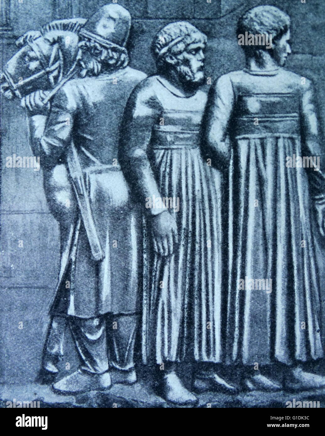 Engraving depicting a group of Sarmatian, a large confederation of ...