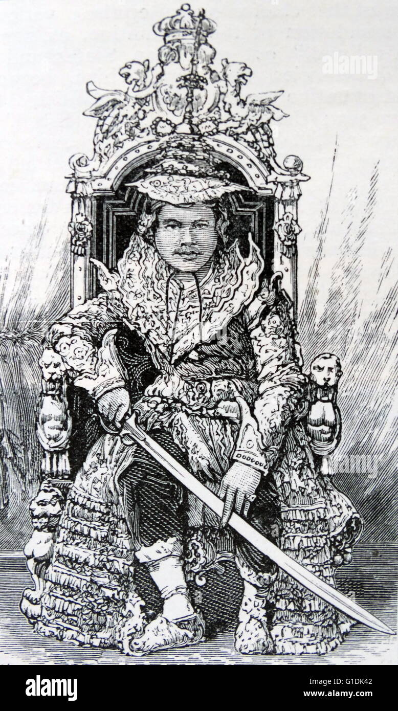 Portrait of King Thibaw Min (1859-1916) the last king of the Konbaung ...