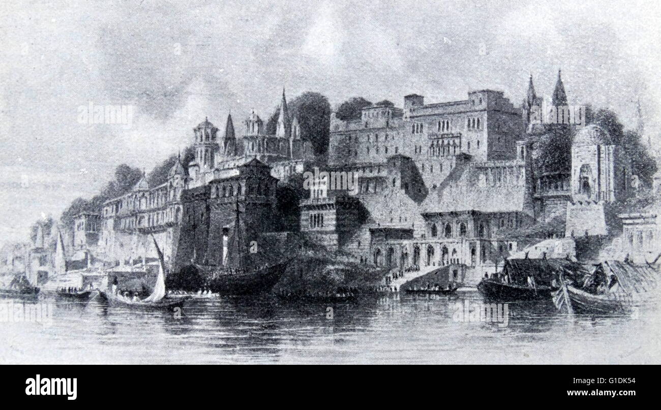 Illustration depicting the City of Benares, where Buddha preached his ...