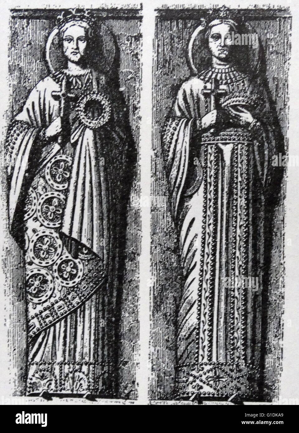 Engraving depicting Byzantine costumes of the 8th Century Stock Photo ...