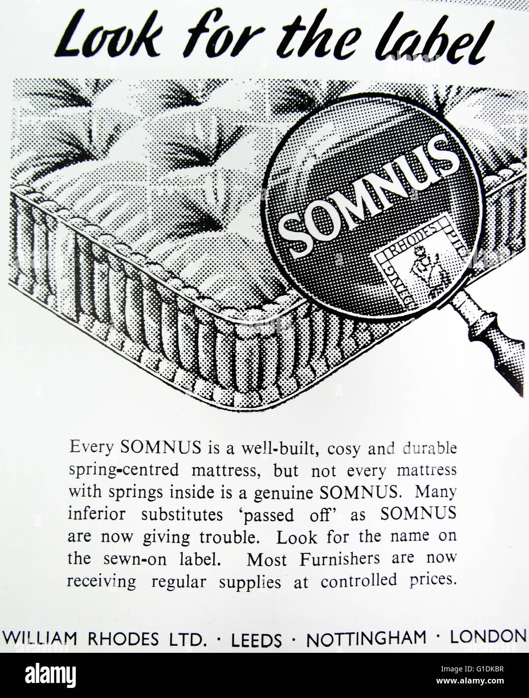 Somnus mattress hi-res stock photography and images - Alamy