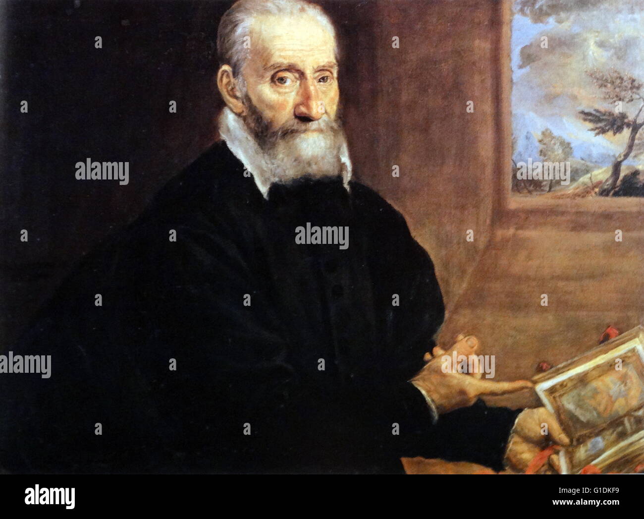 Painting titled 'Giulio Clovio' by El Greco (1541-1614) a painter ...