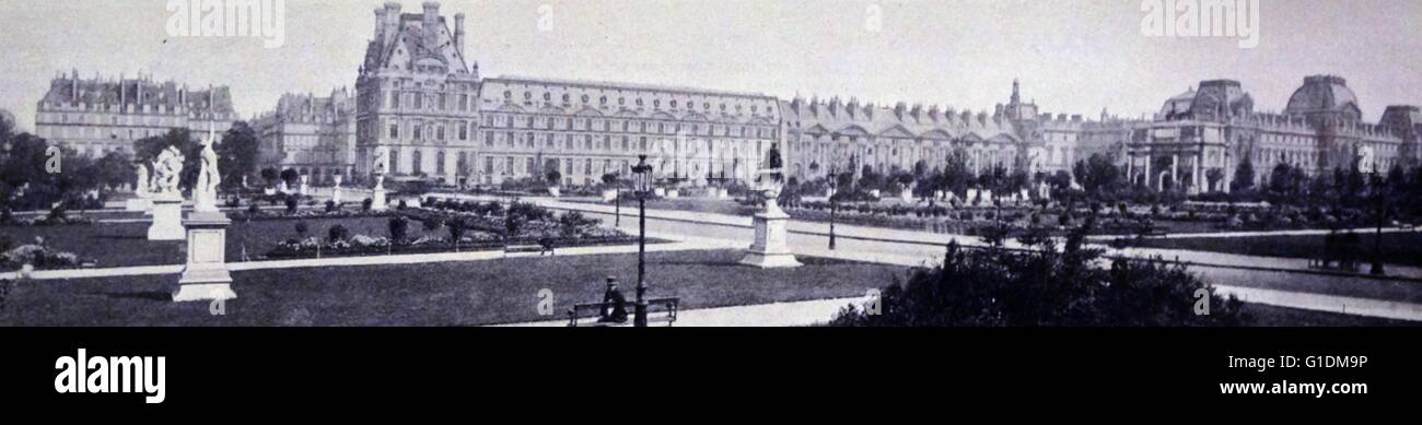 Print of the North Wing of the Louvre and the Place de la Concorde in ...