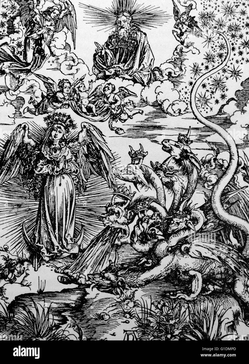 Painting titled 'The apocalyptic woman' by Albrecht Durer (1471-1528 ... Painting titled 'The apocalyptic woman' by Albrecht Durer (1471-1528 ...