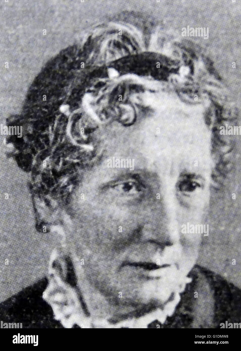 Portrait of Harriet Beecher Stowe (1811-1896) an American abolitionist and author. Dated 19th ...