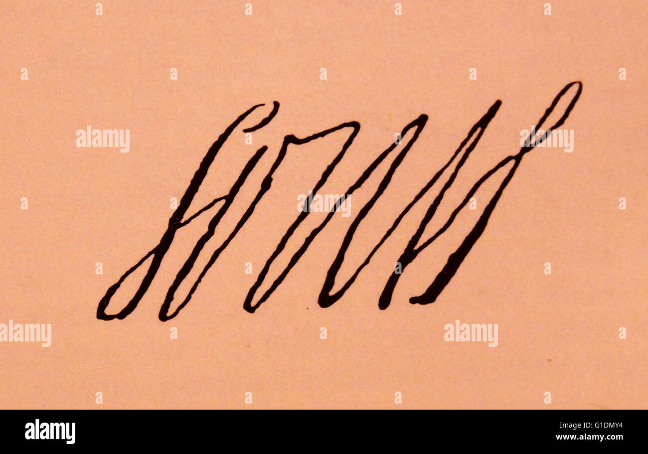 Signature of Louis XIV of France (1638-1715) King of France and Navarre ...