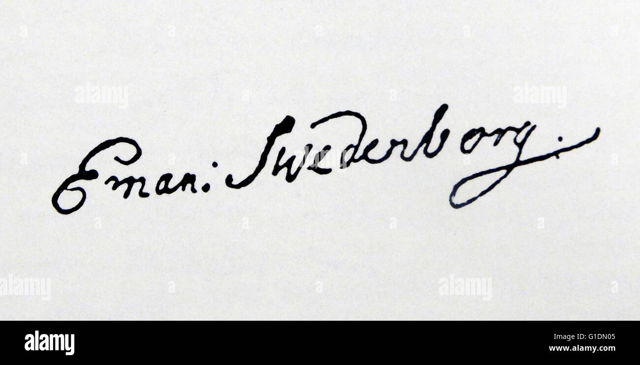 Signature of Emanuel Swedenborg (1688-1772) a Swedish scientist ...