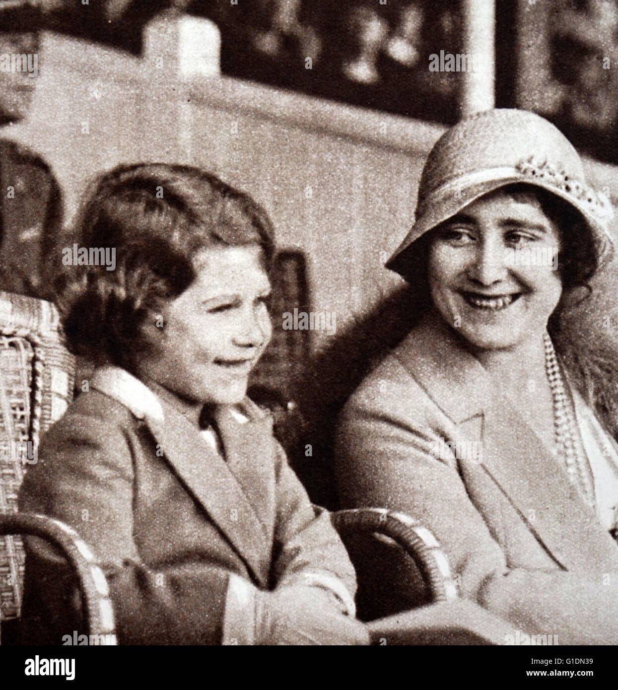 Photograph of Princess Elizabeth (1926-) and Lady Elizabeth at the ...