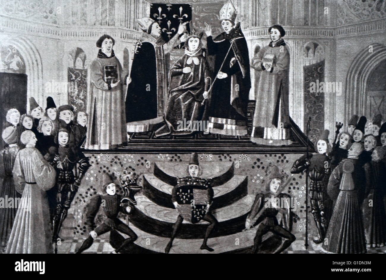 Illustration depicting the blessing, pronounced after the Coronation of ...